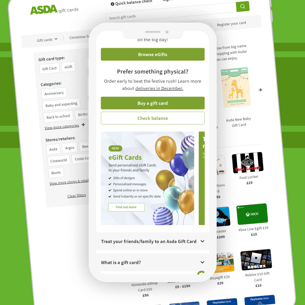 ASDA Gift Cards Stickee